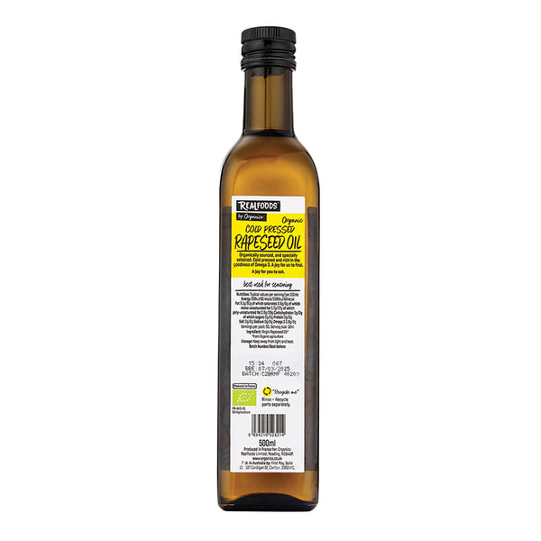 Organic Virgin Rapeseed Oil - Organico Realfoods