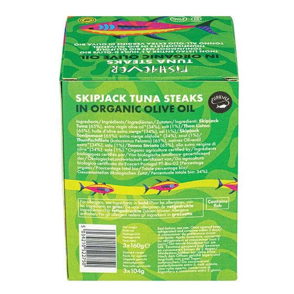 Skipjack Tuna Steaks in oil 3pk - Organico Realfoods